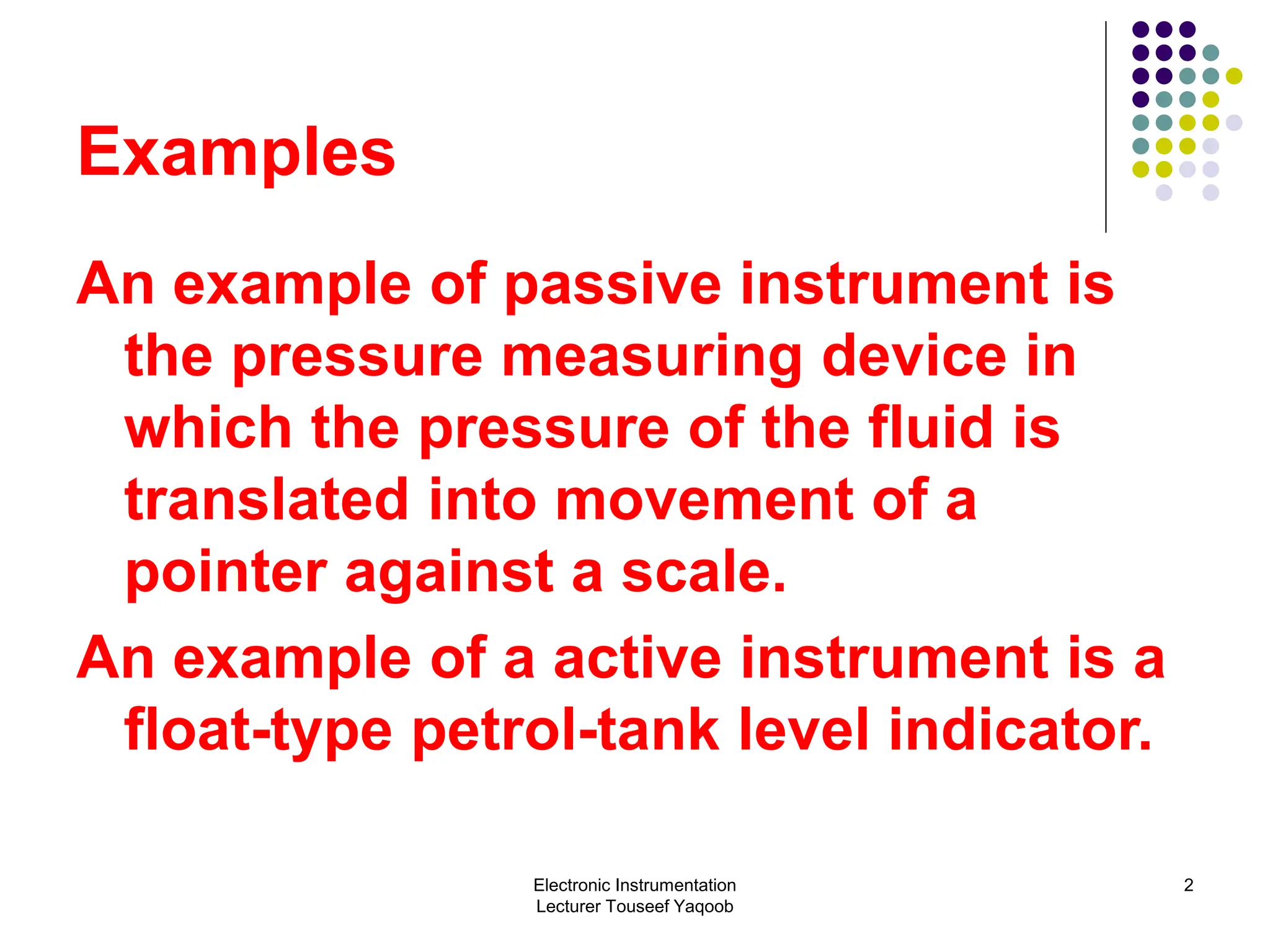 Instrument Classification : Active & Passive Instrument | PPT