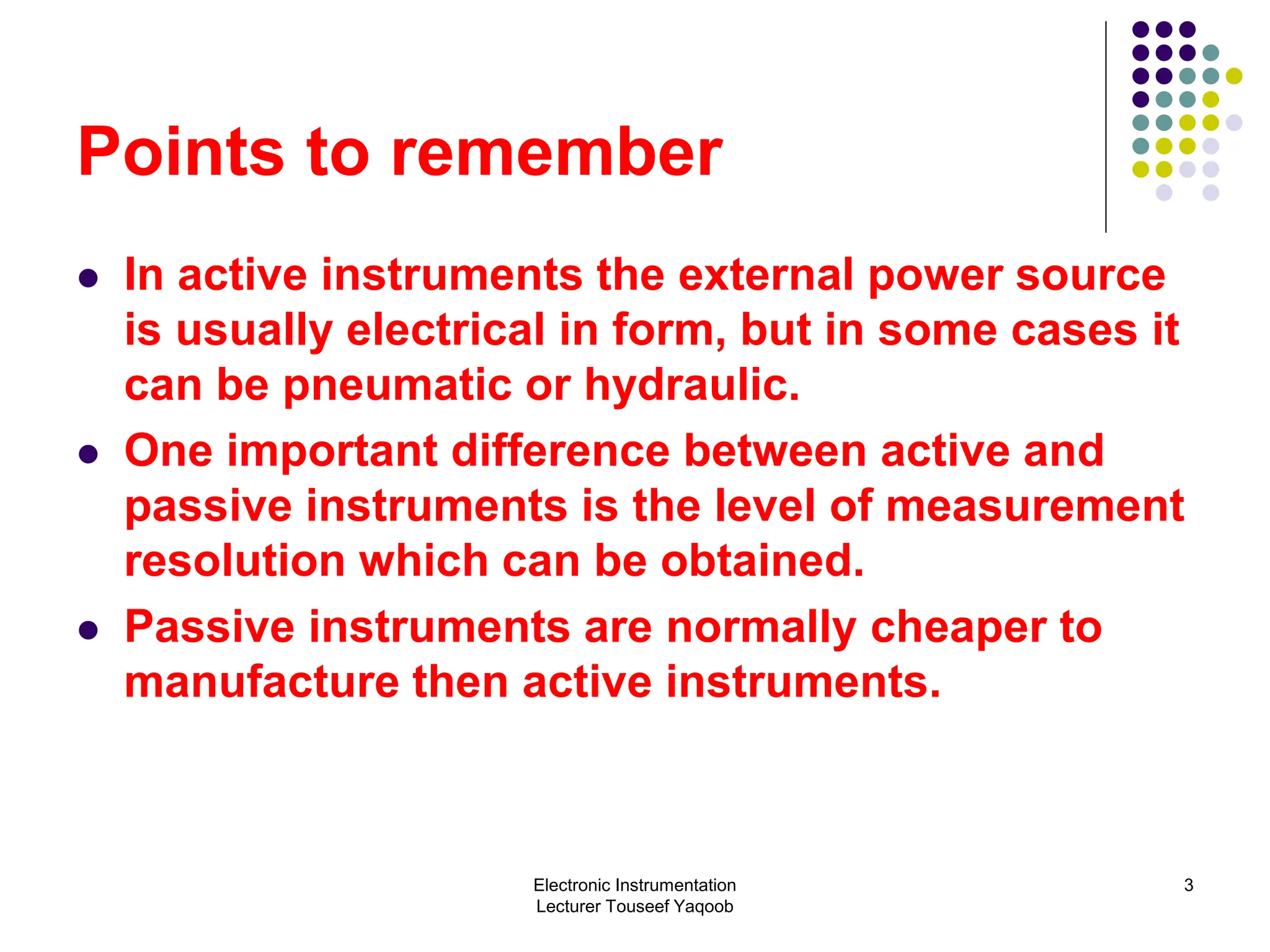 Instrument Classification : Active & Passive Instrument | PPT