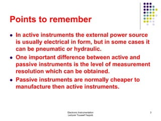 Instrument Classification : Active & Passive Instrument | PPT