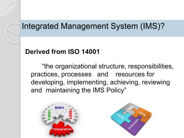 (5) integrated management system (ims) | PPTX