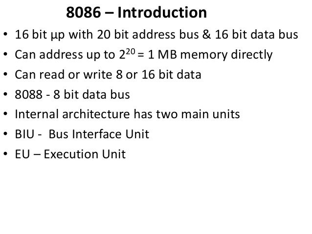 Introduction to 8086 microprocessor