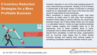 5 inventory reduction strategies for a more profitable business | PPTX