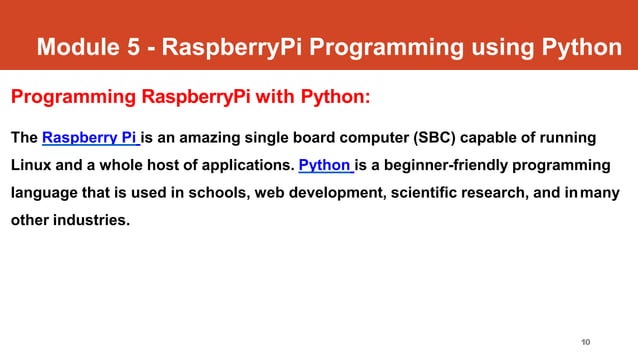 5 IOT MODULE 5 RaspberryPi Programming using Python.pdf