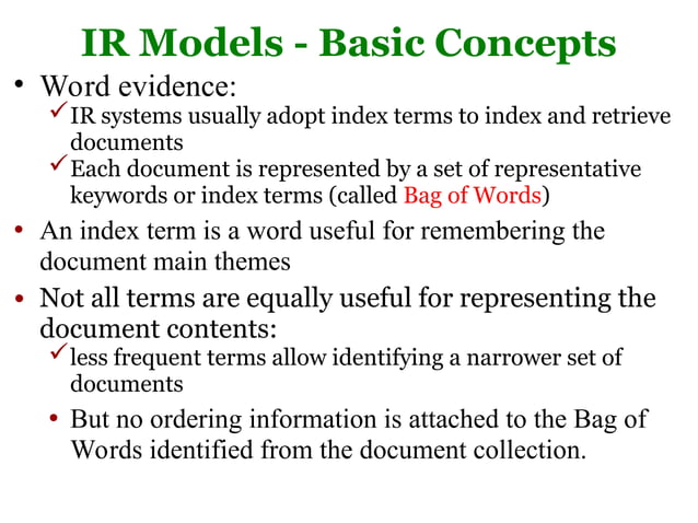 chapter 5 Information Retrieval Models.ppt | Search | Internet