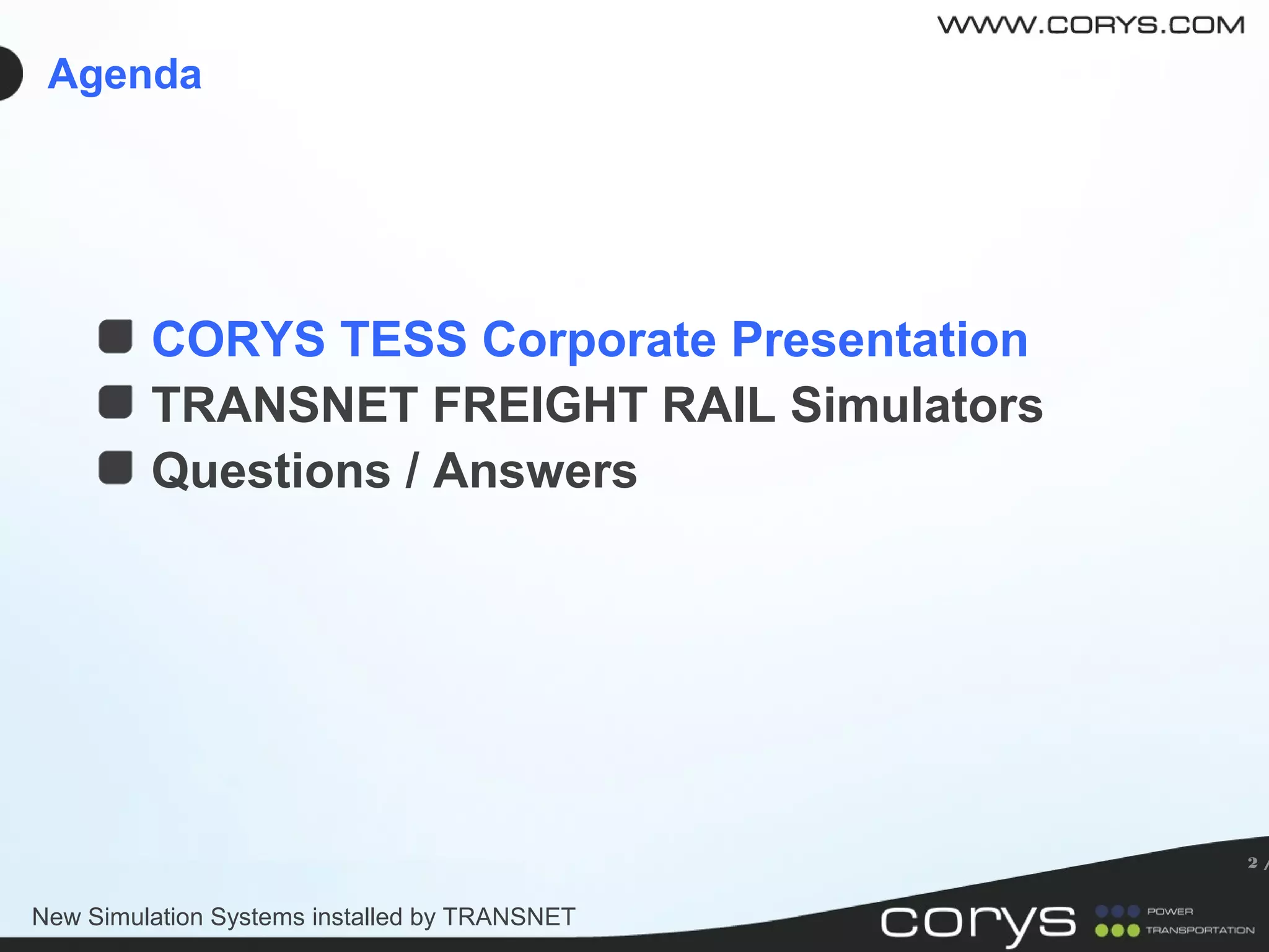 New Simulation Systems installed by Transnet | PPT