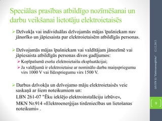 Jaunie MK noteikumi par drošības prasībām elektroietaisēs | PDF