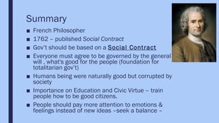 Jean Jacques Rousseau’s | PPT