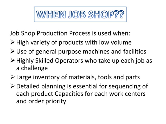 job shop production system in productions and operations system | PPTX ...