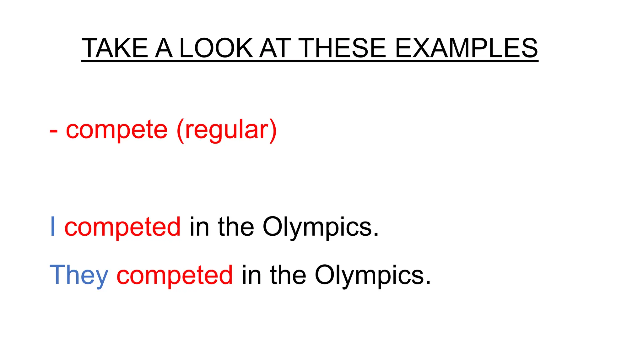 Year 5 slides teaching about simple past verbs rule and example | PPTX