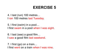 Year 5 slides teaching about simple past verbs rule and example | PPTX