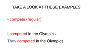 Year 5 slides teaching about simple past verbs rule and example | PPTX
