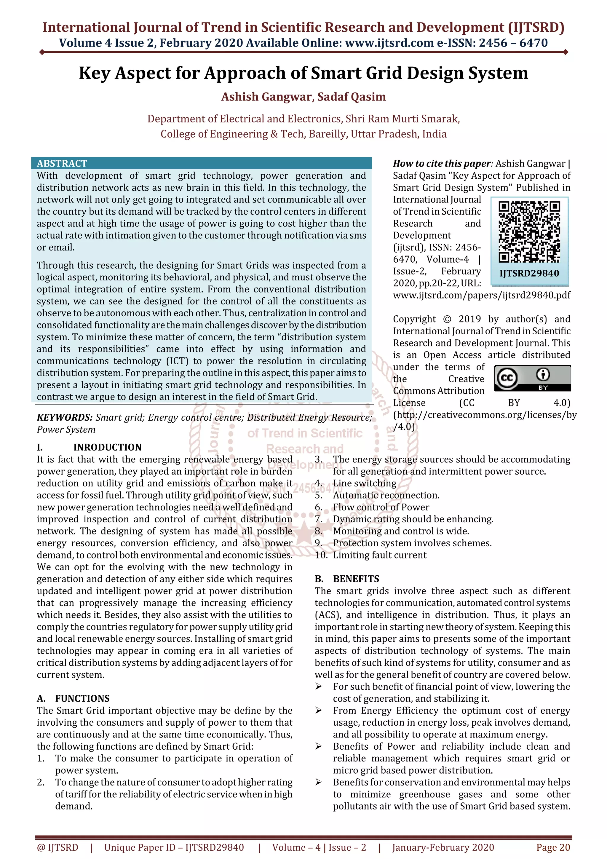 Key Aspect for Approach of Smart Grid Design System | PDF