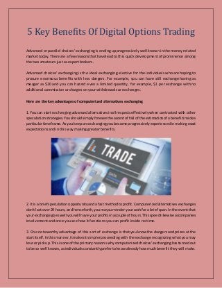 5 key benefits of digital options trading