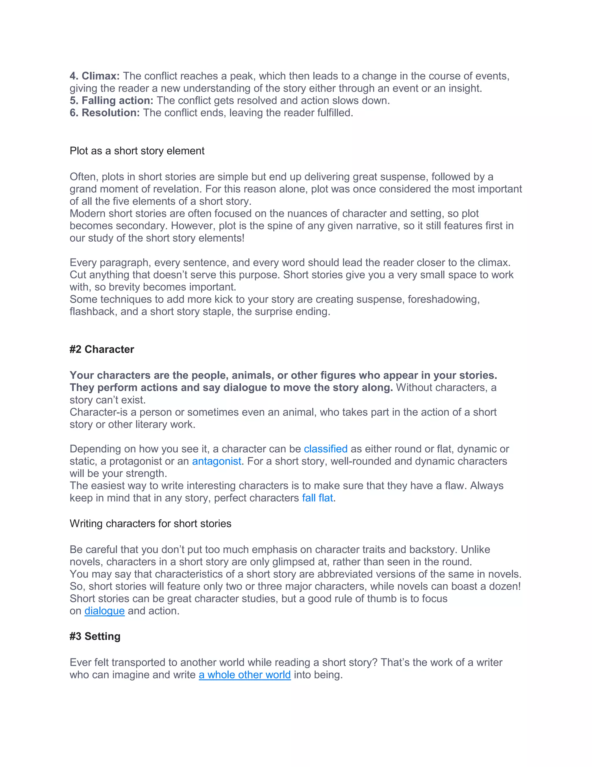 5 Key Elements of a Short Story.docx | Screenwriting | Content Production