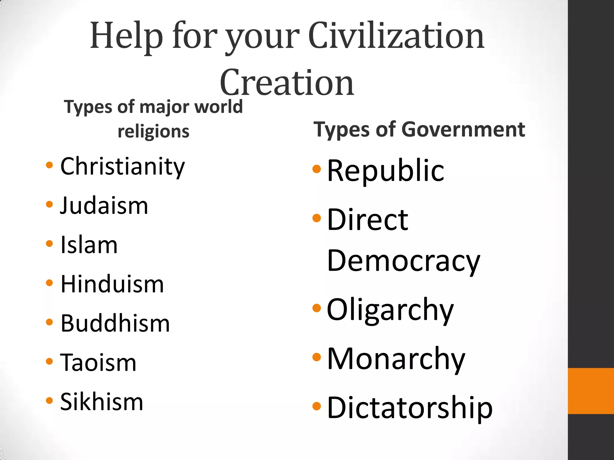 5 key elements of civilization | PPTX
