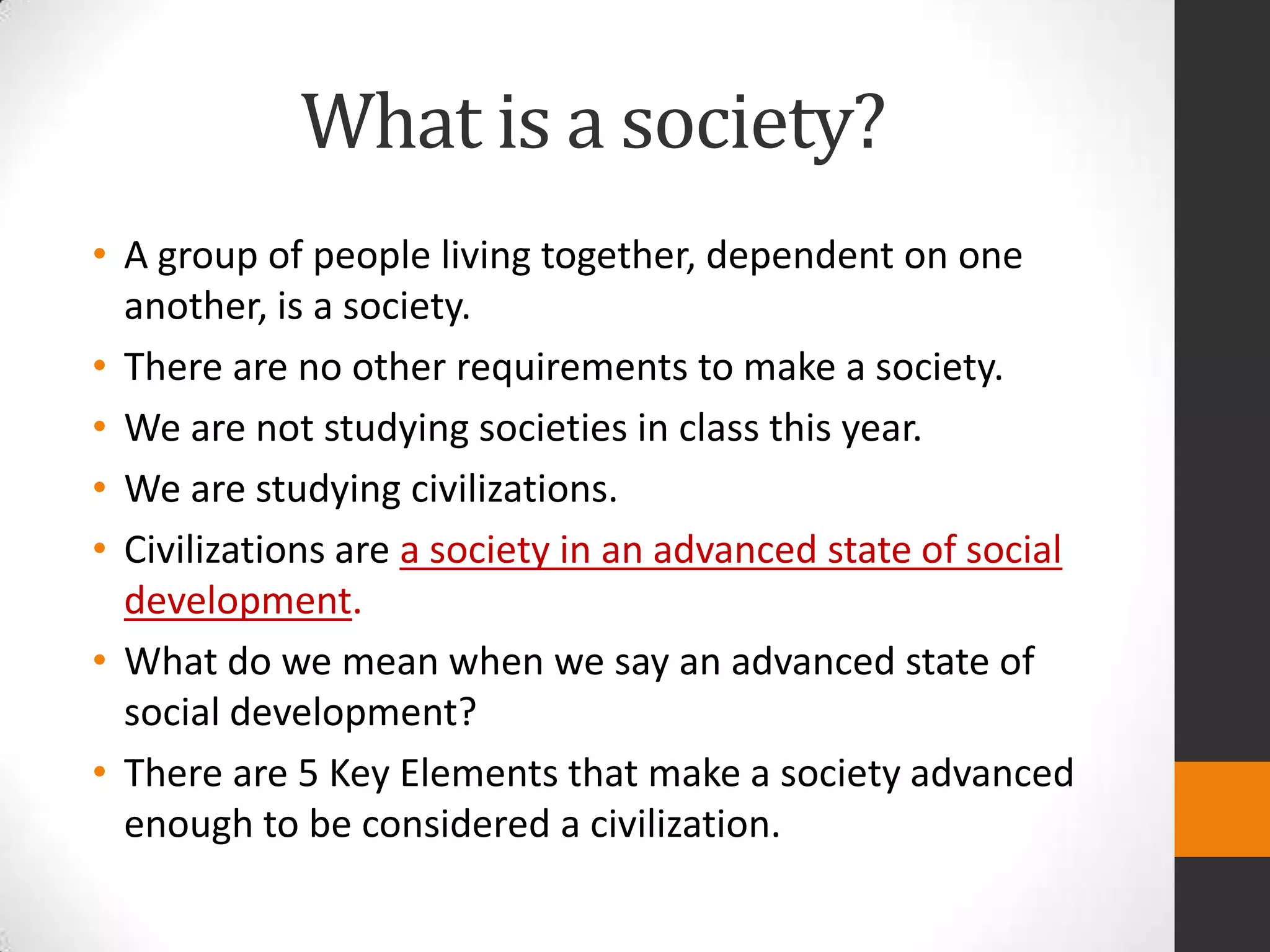 5 key elements of civilization | PPTX
