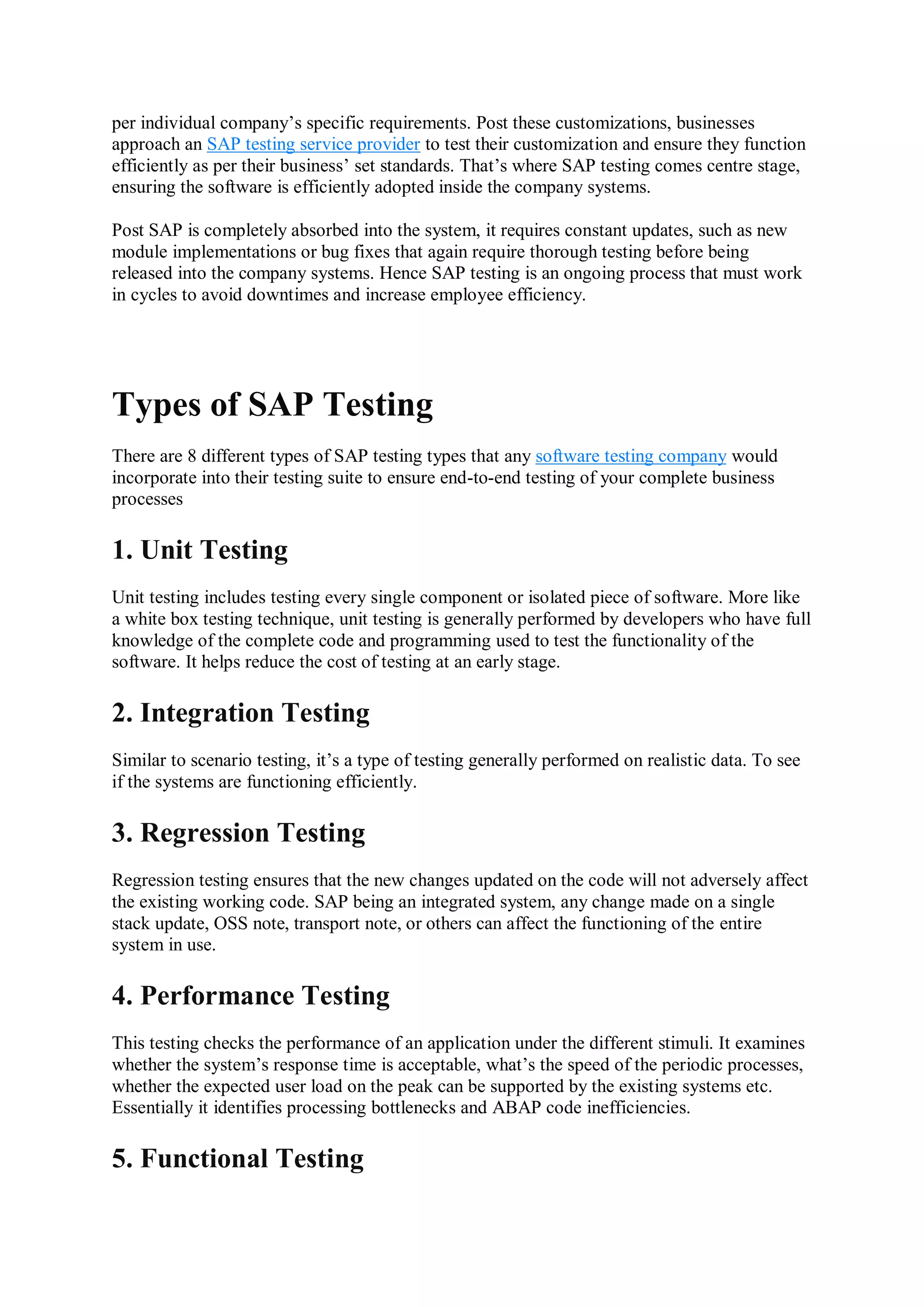5 Key Steps to Effective SAP Testing | PDF