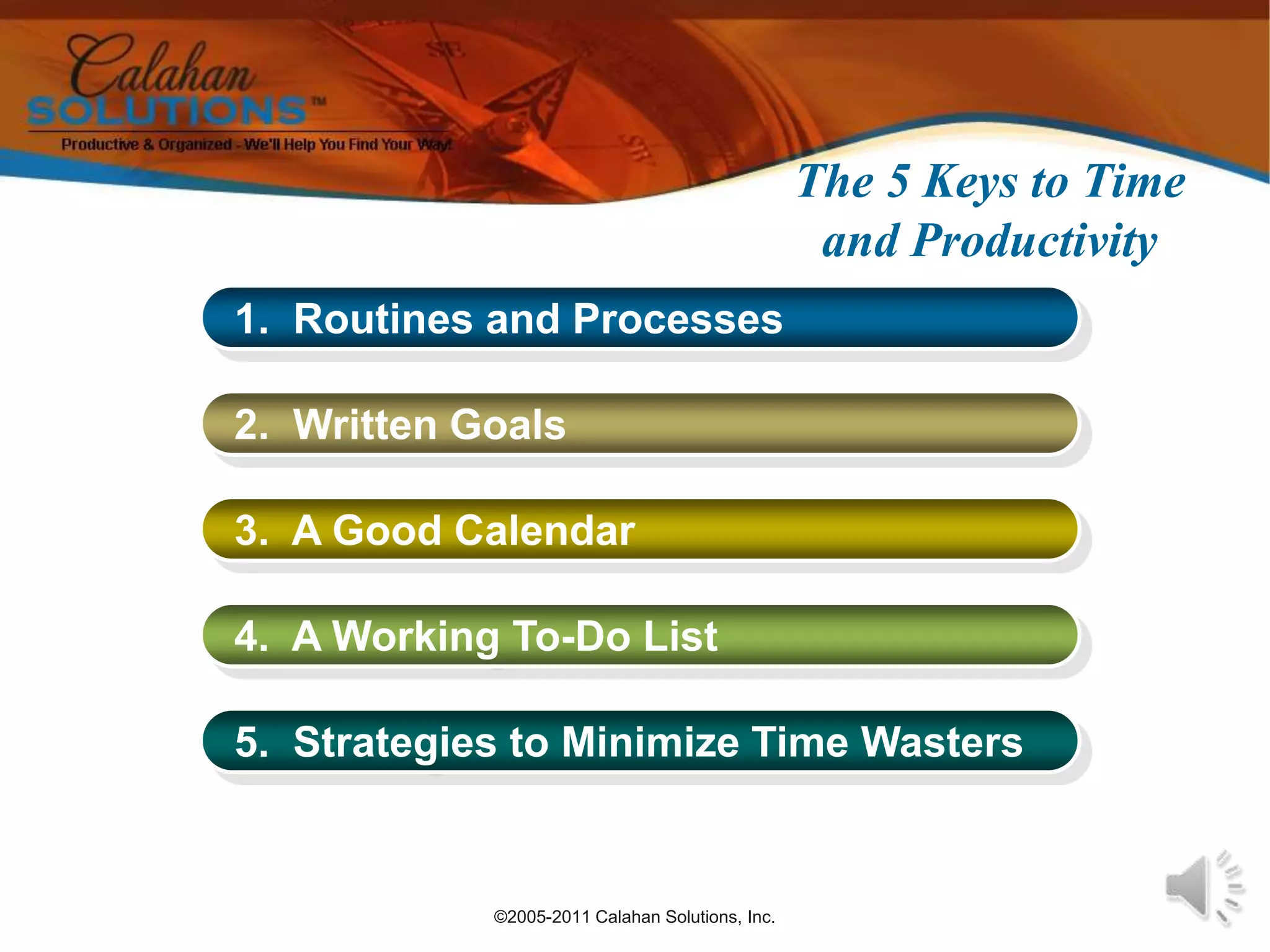 5 Keys to Time & Productivity | PPT
