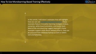 5 Killer Examples : How to Use Microlearning Based Training Effectively ...