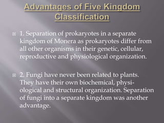 5 kingdom classification | Whittaker classification | PPTX