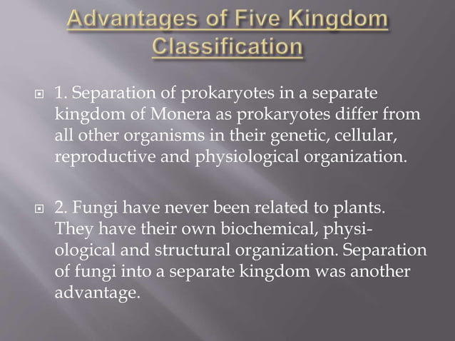 5 kingdom classification | Whittaker classification | PPTX | Biological Sciences | Science