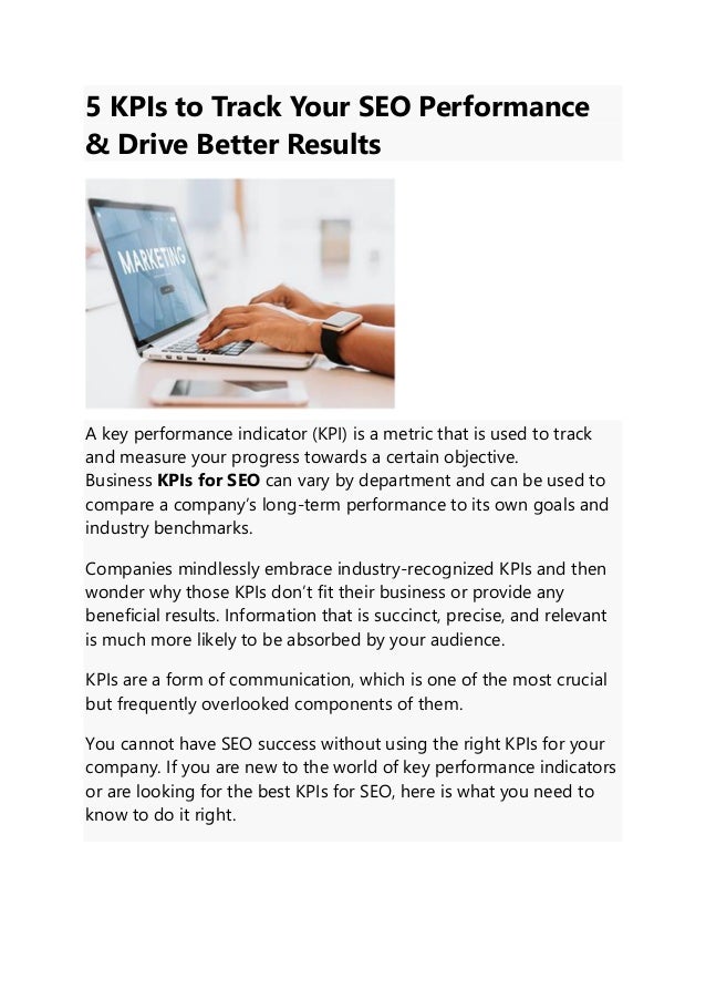 5 KPIs to Track Your SEO Performance.pdf | Search | Internet