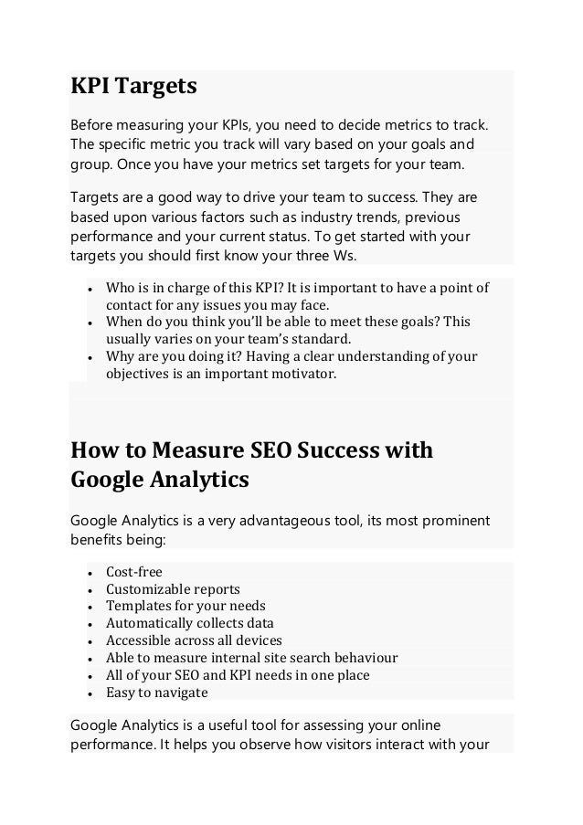 5 KPIs to Track Your SEO Performance.pdf | Search | Internet