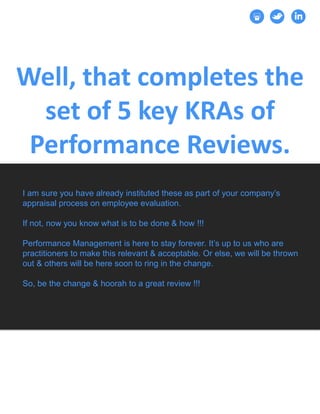 5 KRAs for Performance Appraisals | PDF
