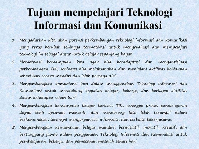 TEKNOLOGI KOMUNIKASI DAN INFORMASI | PPT