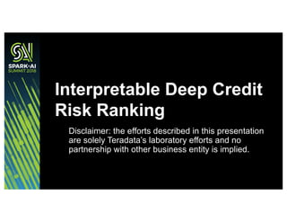 Deep Credit Risk Ranking with LSTM with Kyle Grove | PPT
