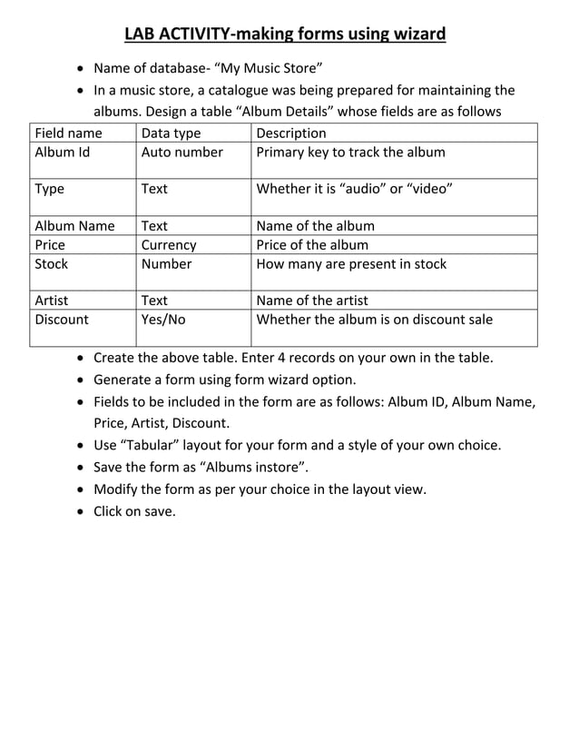5)lab activity2 ms access | DOCX
