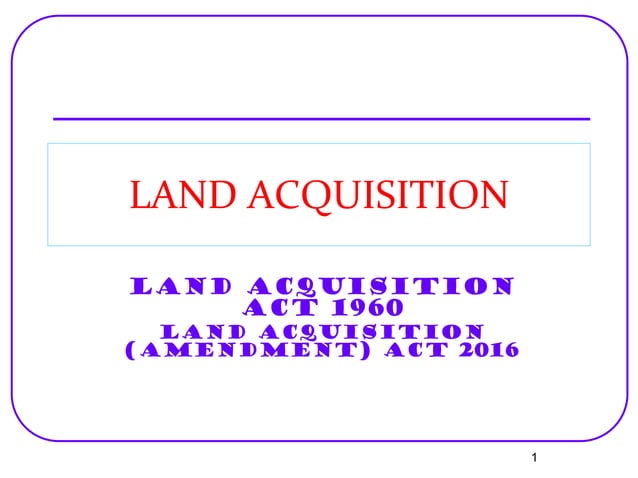Land Acquisition 2019 in Malaysia | PDF