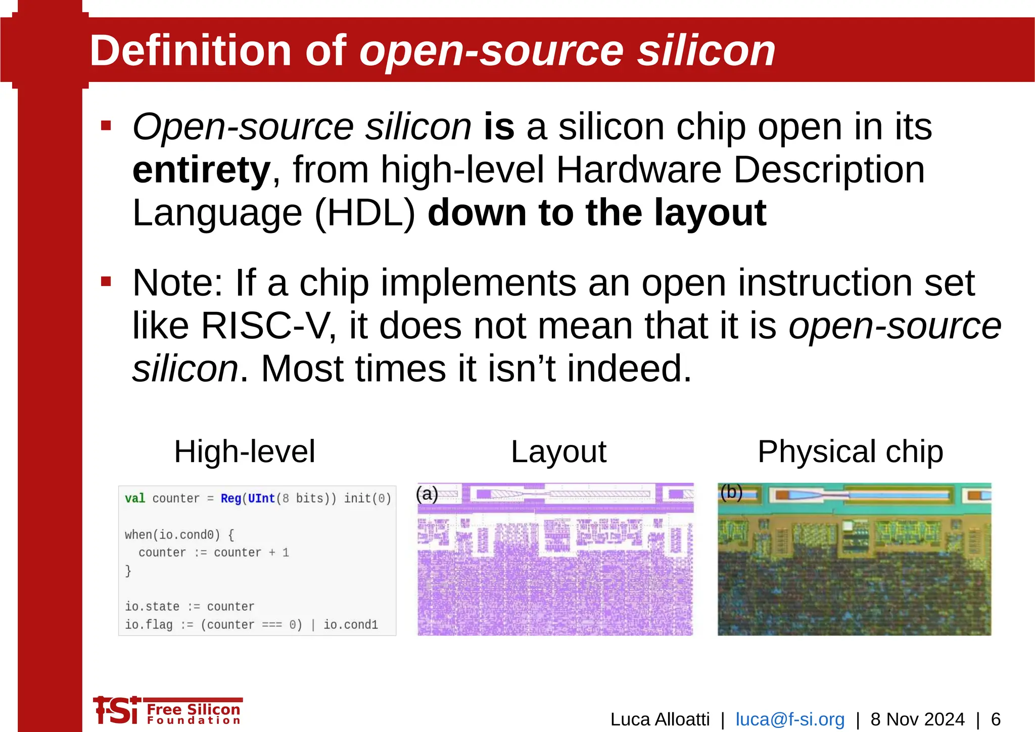 SFSCON24 - Luca Alloatti - Open-source silicon chips | PPT