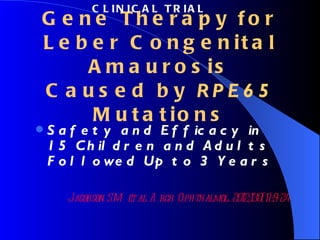 Dr Dogra on LCA, Gene Therapy & India | PPT