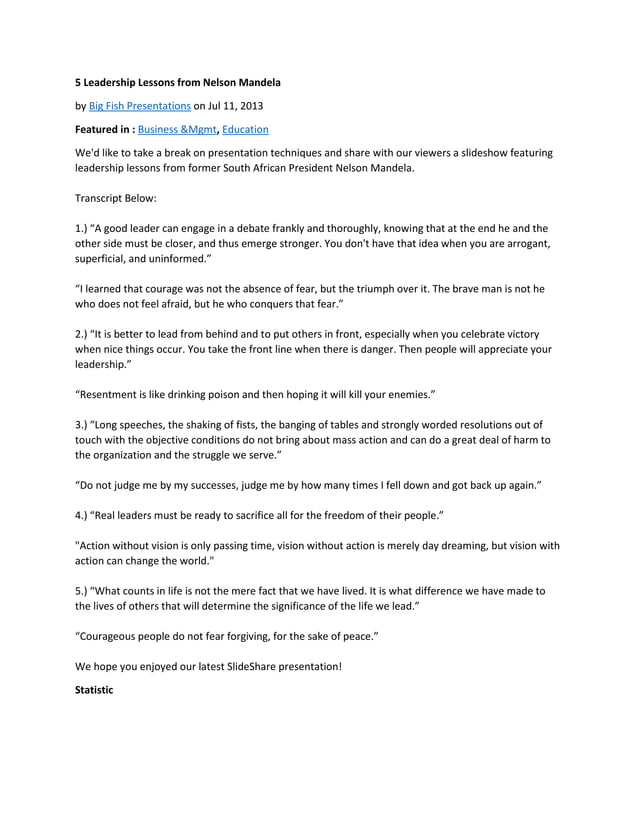 5 leadership lessons from nelson mandela | DOCX