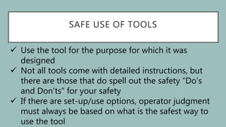 proper use of tools | PPTX