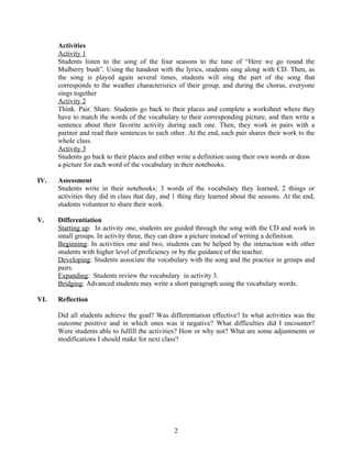 5 Lesson Plans | DOC | Homework and Study | Education