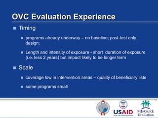 Lessons Learned from OVC Evaluations for Future Public Health ...