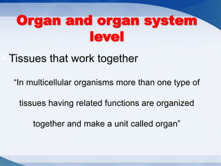 5 level of organization new | PPT