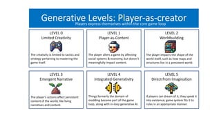 The Five Levels of Generative AI for Games | PPT