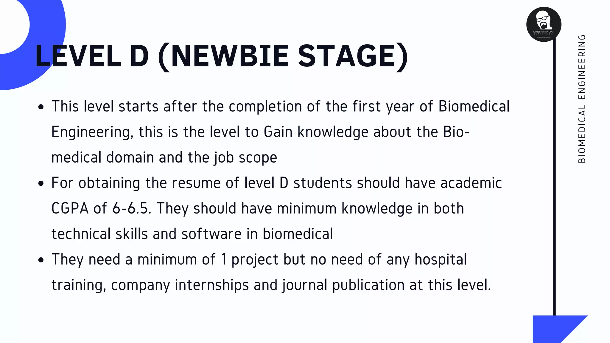 5 levels of resume for a biomedical engineer | PPT