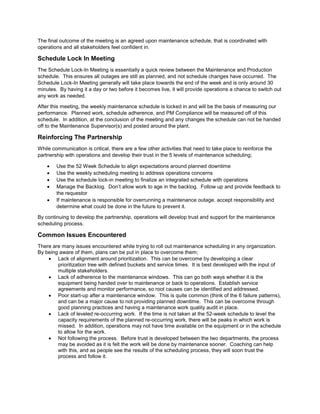 The 5 Levels of Maintenance Scheduling - SMRP 2016 Annual Conference | PDF