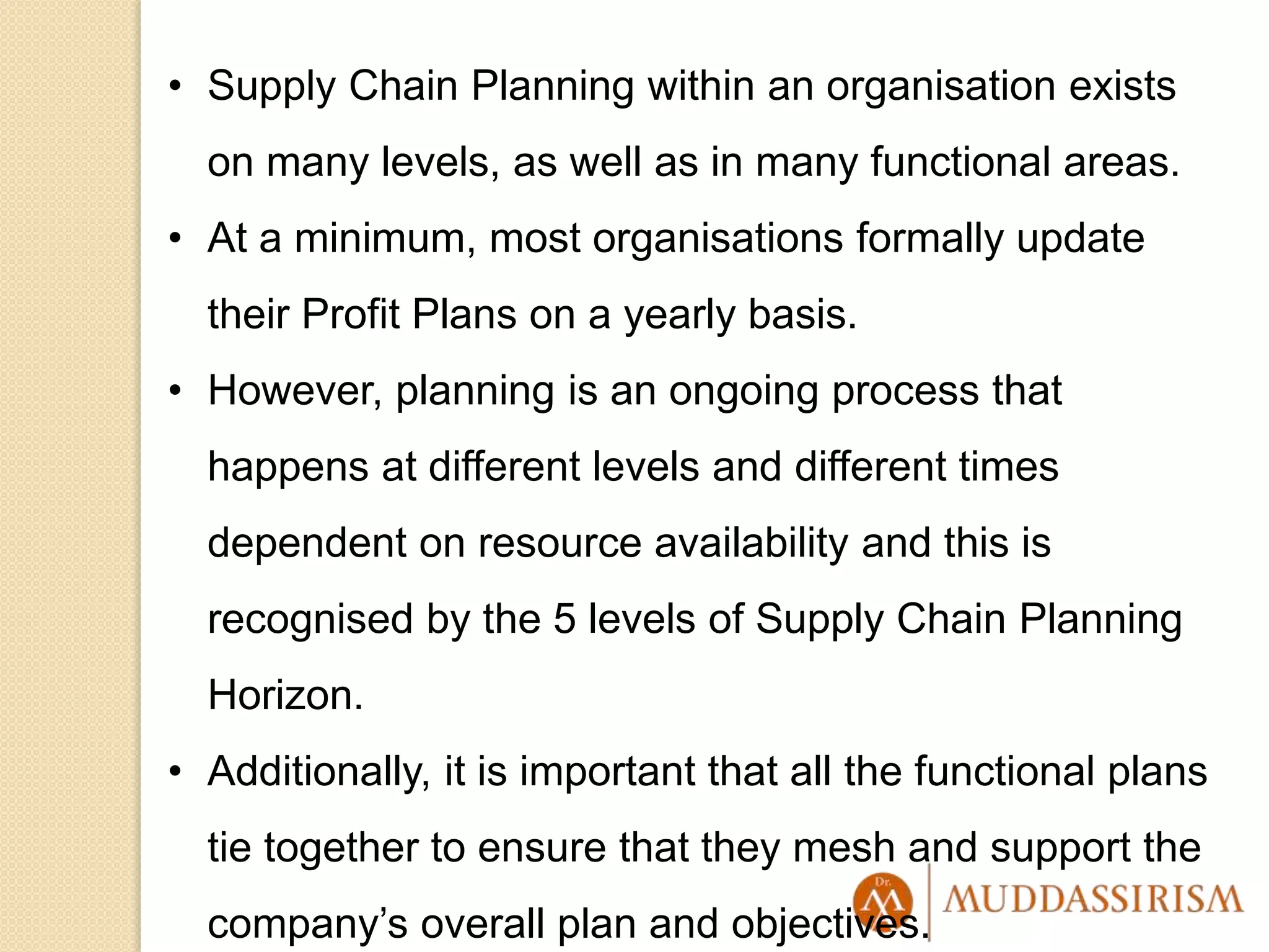 5 Levels of Supply Chain Planning | PPTX