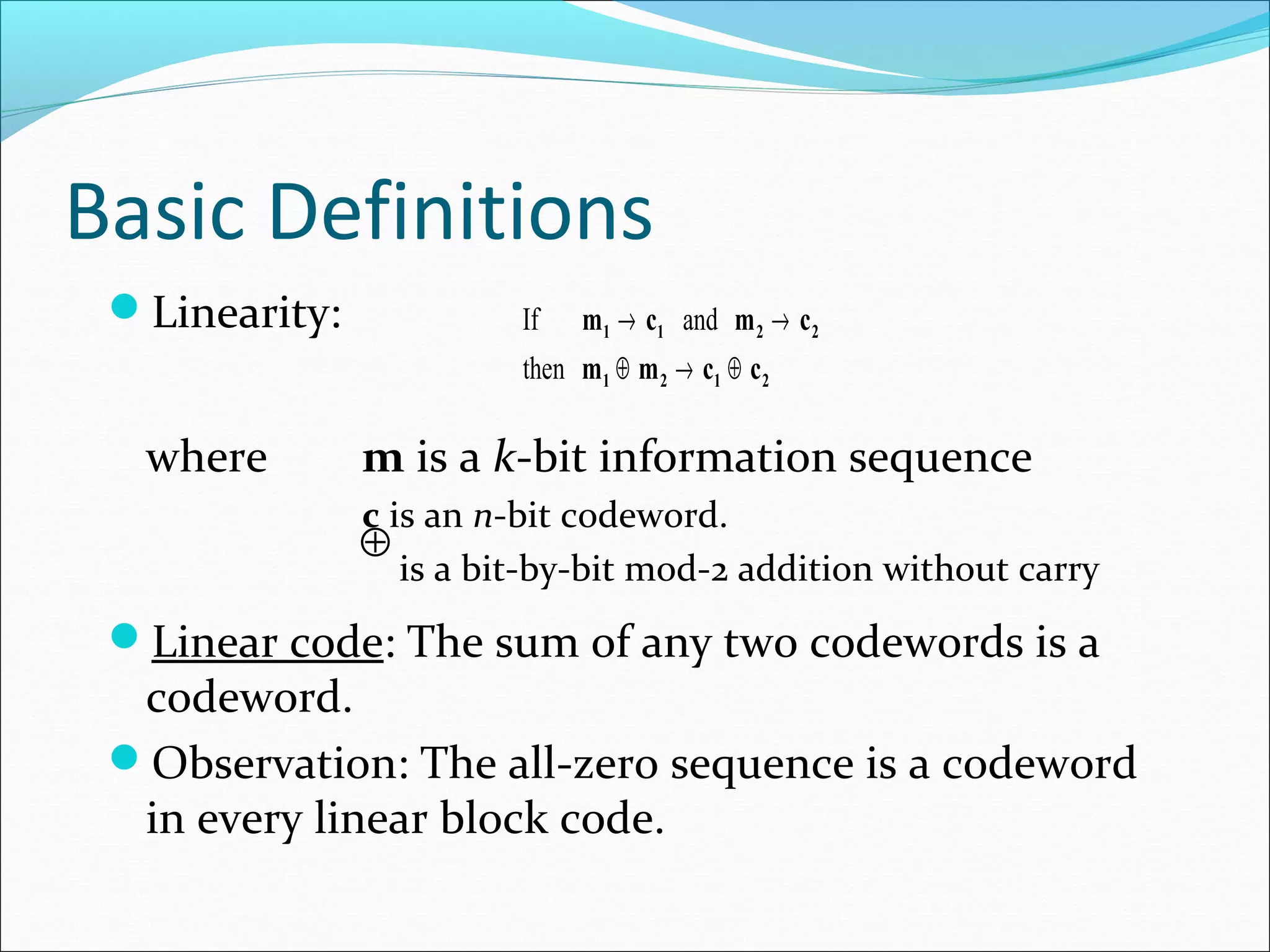 5 linear block codes | PPT | Programming Languages | Computing