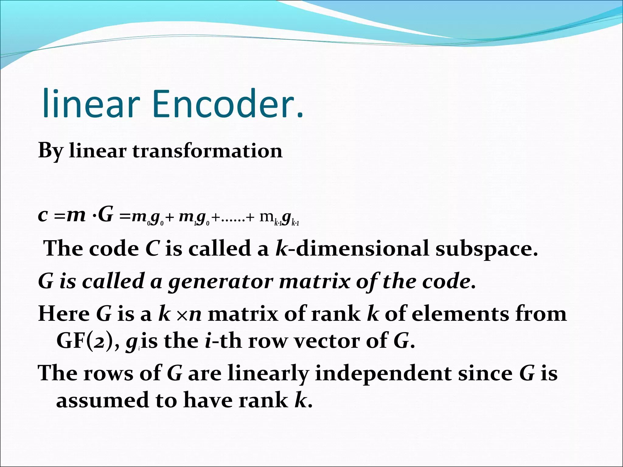 5 linear block codes | PPT