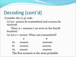 5 linear block codes | PPT