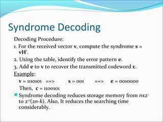 5 linear block codes | PPT