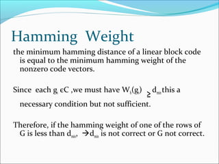 5 linear block codes | PPT