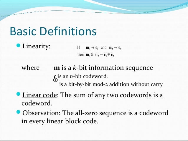 5 Linear Block Codes 