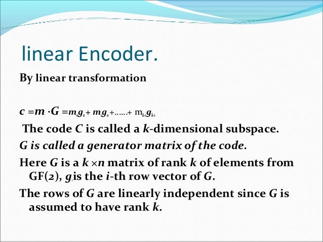 5 Linear Block Codes 